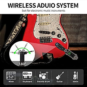 XTUGA C-977 UHF Wireless XLR Transmitter and Receiver& Wireless Guitar Transmitter Receiver,Rechargeable Mic Adapter 16 Channels 164ft Range for Dynamic Microphone,Audio Mixer,Electric Guitar Bass