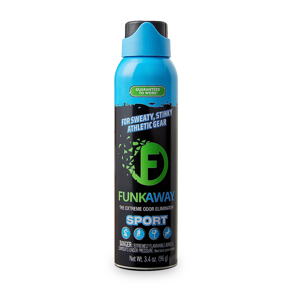 FunkAway Sport Aerosol Spray, 3.4 oz | The Extreme Odor Eliminator | Refresh Shoes and Sports Gear | For Stuff You Can’t Put In The Wash, Black (FASA3.4)