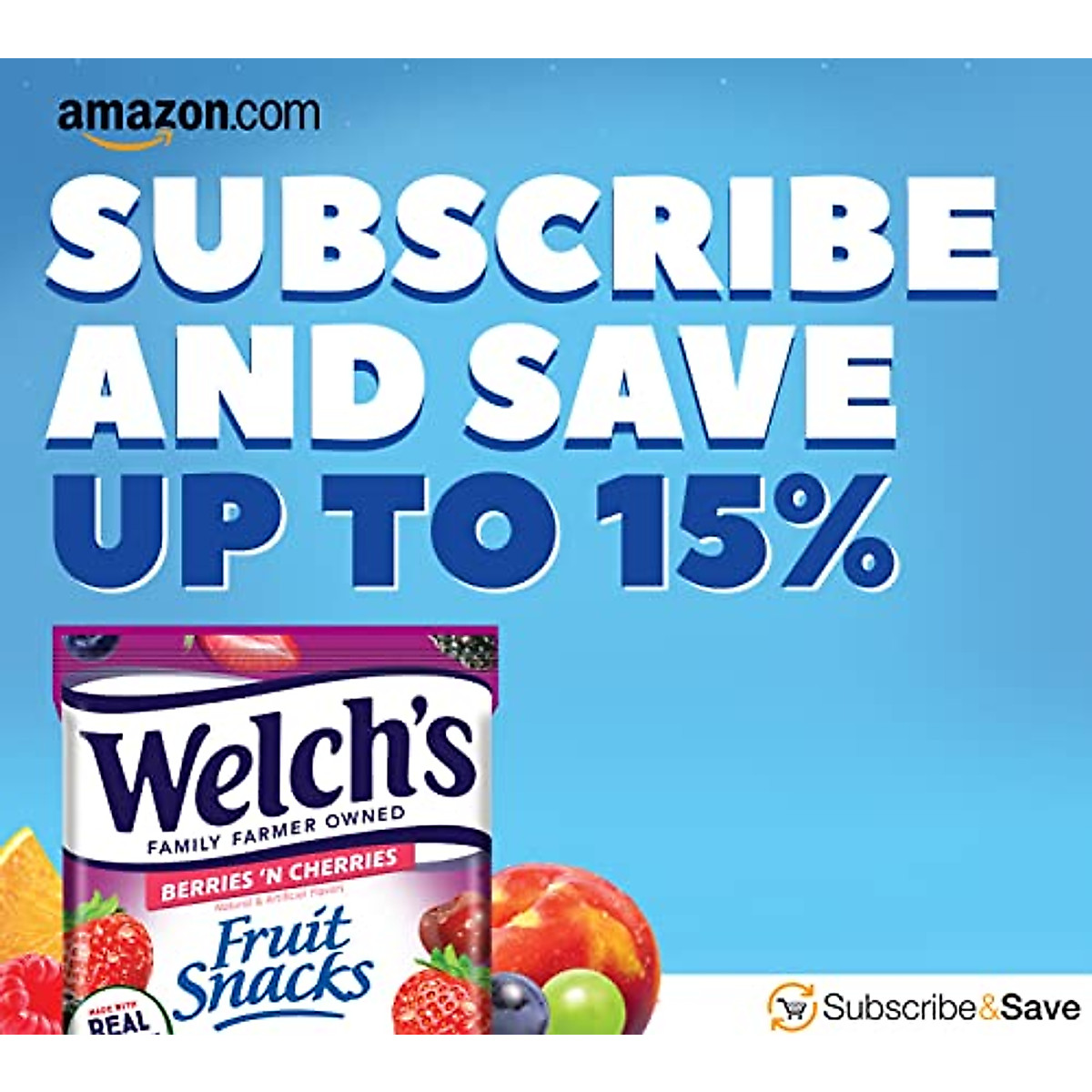 Welch's Fruit Snacks, Berries 'n Cherries, Perfect for School Lunches, Gluten Free, Bulk Pack, Individual Single Serve Bags, 0.8 oz (Pack of 40)