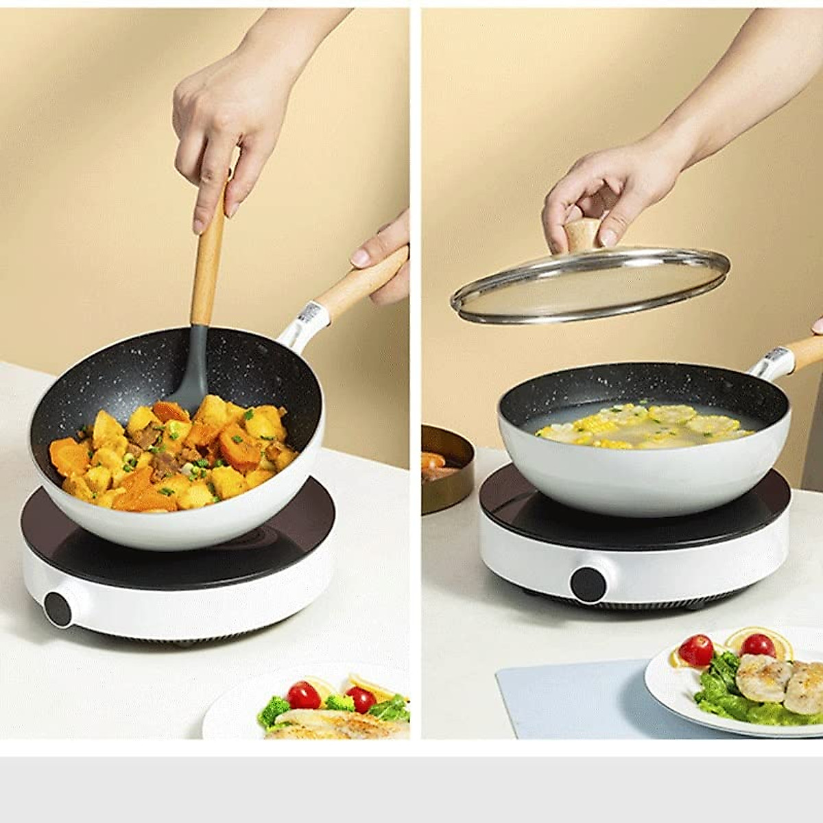 DHTDVD Non-Stick Pot Maifan Stone Pan Kitchen Utensils Household Appliances Universal