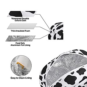 Aiphamy Insulated Lunch Bag Reusable Lunch Box Lunch Cooler Tote Bag for Women Men Adults Work Picnic (Cow Print)
