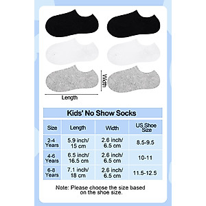 Cooraby 15 Pairs No Show Socks Kids Socks Anti-slip Low Cut Socks for Girls Boys Ankle Athletic Socks