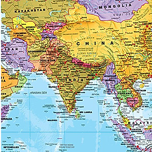 Maps International World Wall Map - Map of The World Poster - Front Lamination - 33 x 47