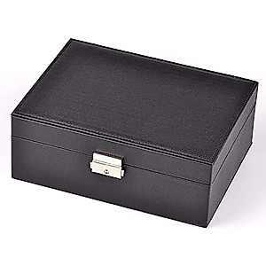 ZZYINH AN207 Exquisite Jewelry Box Women Leather Packaging Necklace Rings Bracelet Storage Organizer Display Gift Boxes Small Jewelry (Color : Black)