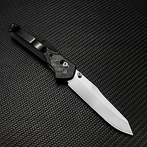 7.8 inch EDC Folding Pocket Knife For Men, 3.3 inch Satin Plain Edge Reverse Tanto Blade , Black Grivory Fiberglass Super Lightweight Handle Axis Lock With Belt Clip, Everyday Carry Thumb Studs Manual Open