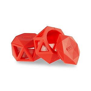 Ooze Geode Silicone Glass Container 10mL (Scarlet) 1ct - (1.6"x1") Glass Silicone Container - Gemstone Shape Silicone Container With Glass Stash Jar Insert - Glass Silicone Containers