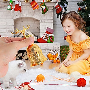 2 Pcs Rattle The Bell Service Hand Bell Exquisite Xmas Bell Metal Hand Bell Festive Bell Decorative Metal Bell Metal Decorative Bell Hand Bell Toy Call Bell Golden Hand Bell