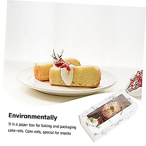 ULTECHNOVO 20Pcs Roll Packaging Box shipping box Nougat Cupcake Holders window Dirty bag Wedding Goodies bag bread box food cookie gift containers mini carton dessert container durian