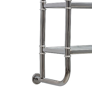 Organize It All 2 Tier Chrome Pipe Mounted Tempered Glass Bathroom Storage Shelf