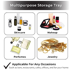 Home Details Tank Matte Black, for Perfume, Jewelry, Toiletries, Bathroom, Coffee Table, Decor Vanity Tray, 14"x 7"x 2"