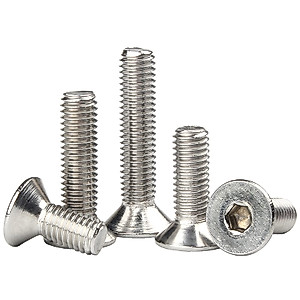 M6-1.0 x 100mm Flat Head Socket Cap Screws Bolts, Stainless Steel 18-8 (304), Bright Finish, Allen Socket Drive,Machine Screws Inner Hex Screw Fasteners Bolts 10 Pcs