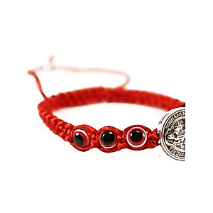 Red String San Benito Multi-Evil Eye Adjustable Protection Prosperity Good Luck Bracelet Pulsera De San Benito Con Ojitos Proteccion Prosperidad Y Buena Suerte