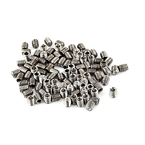 M2.5 Flat Point Set Screws Hex Socket Grub Screws Pack of 50-Piece Size M2.5 x 4 mm