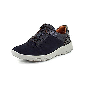 Rockport Womens Lets Walk W Ubal Blue Nubuck Sneaker - 8 M