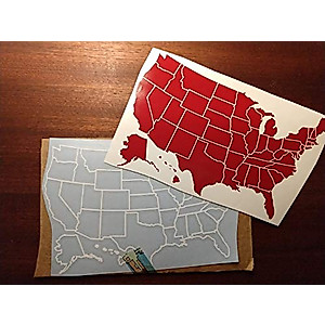 Personalized Mini US Decal Map Tracker - 8" x 5" U.S. Decal, Camper Tracking Decal, Camping Decal, Adventure Tracker, Travel Tracker, State Travel Decal