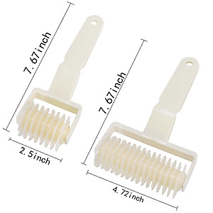 Lamoutor 2Pcs Lattice Roller Cutter Pastry Cutter Roller DIY Baking Tool for Dought Cookie Pie Pizza Bread Pastry