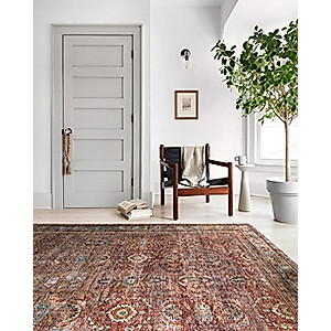 Loloi II Layla Collection LAY-01 Brick/Blue, Traditional 2'-3" x 3'-9" Accent Rug