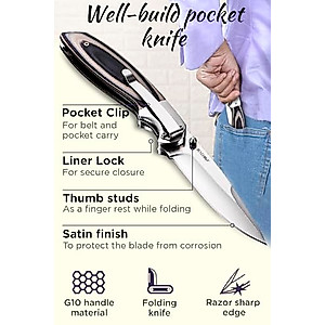 Grand Way Customized pocket Knife – Customized Gifts – Men’s Unique Knife for Him – Best Custom Knives – Cool Engraved Present for Husband Boyfriend – Gift for Birthday 04003 PS