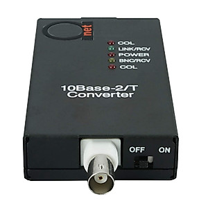 10BaseT RJ45 UTP to 10Base2 Thinnet Coax BNC Media Converter | Ethernet Adapter 10Base-T/2