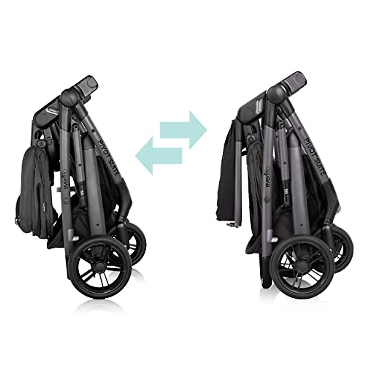 Evenflo Pivot Suite Travel System with LiteMax Infant Car Seat with Anti-Rebound Bar Devon Gray