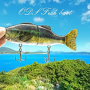 ods lure Fishing Lure Glide Bait Jointed Swimbait Artificial Fishing Bait with Hooks for Bass Trout Pike Walleye (Trout glide bait 6.6")