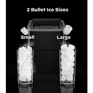 Silonn Smart Countertop Ice Maker - 9 Bullet Cubes in 6 Mins, 26 lbs per Day, Compact Wi-Fi Ice Maker Machine, 2 Ice Cube Sizes, Portable Ice Maker with Self-Cleaning for Kitchen/Office/RV