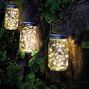 CozyHome 3X Solar Mason jar Lights Outdoor Waterproof | Mason jar Light | Mason jar Lights Solar Powered | LED White Light Jars Outside | Mason jar Solar Lights for Garden or Patio | Mason jar Decor