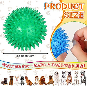 Lenwen 24 Pcs Spikey Dog Balls 3.5 Inch Squeaky Dog Toys Pet Toys Rubber Dog Toy Balls Puppy Chew Toys for Teething Durable Dog Toys for Aggressive Chewers Fetch Toys for Medium Large Dogs