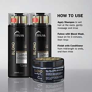 TRUSS Blond Mask - Hydrating Blonde Hair Mask + Purple Toner for Brassy Hair - Neutralizes Orange + Yellow Tones on Blonde, Bleached + Gray Hair - (6.35 oz)