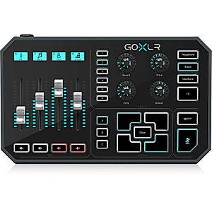 TC-Helicon GoXLR Revolutionary Online Broadcaster Platform with 4-Channel Mixer, Motorized Faders, Sound Board and Vocal Effects, Officially Supported on Windows