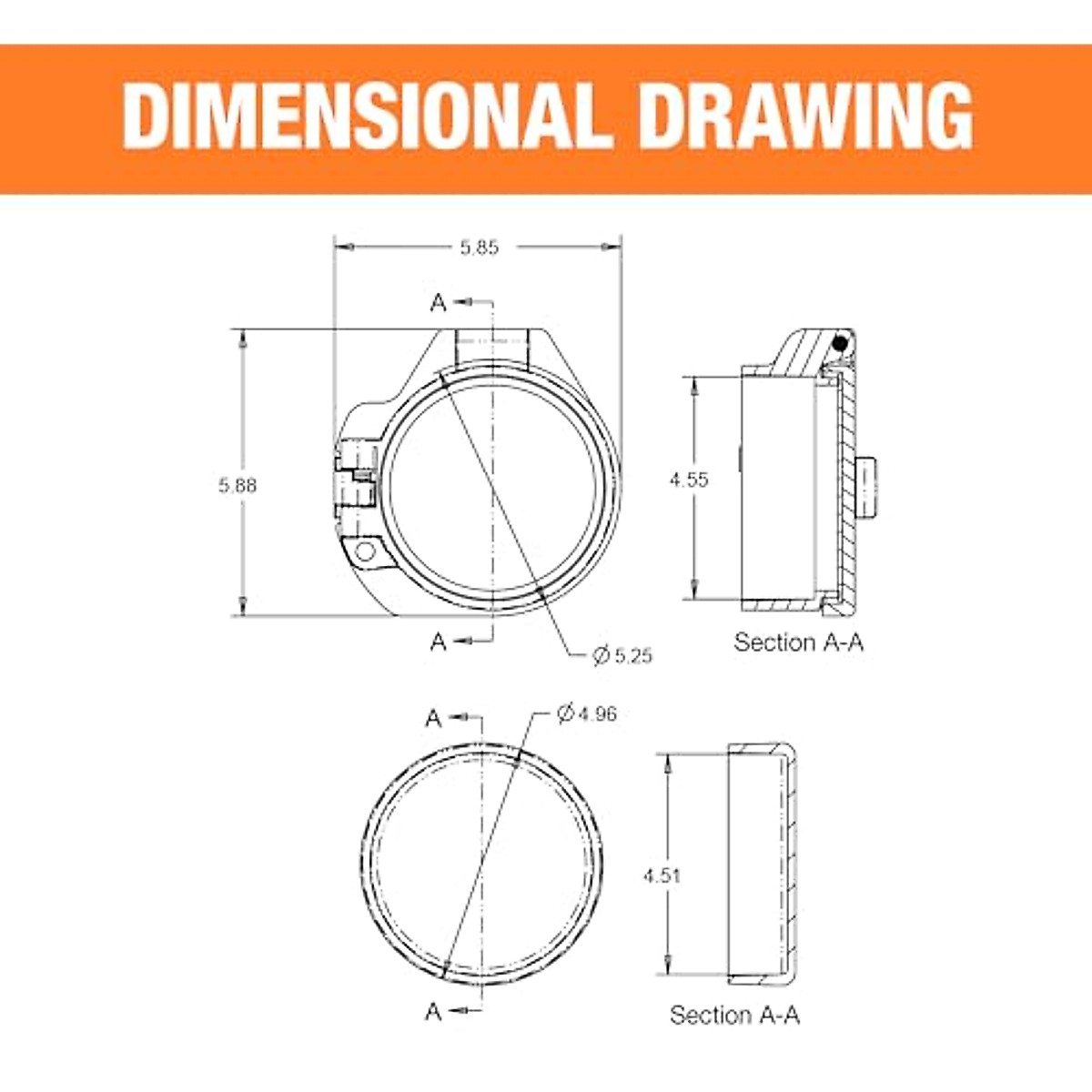 Buyers Products CC400 PVC Conduit Carrier Kit, 4 Inch Diameter, Mounting Hardware Included, Spring-Loaded Latch, Weather-Resistant Door Gasket
