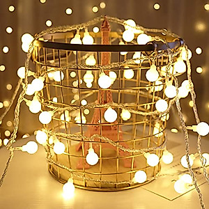 LCHUANG Battery Operated String Lights 66FT 200LEDs - Each 33FT 100LEDs 8 Mode Waterproof Christmas Fairy Lights Indoor Outdoor Hanging Globe Decorative Lights for Home Party Patio Garden Wedding