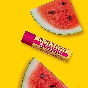 Burt's Bees Watermelon Lip Balm, Lip Moisturizer With Responsibly Sourced Beeswax, Tint-Free, Natural Conditioning Lip Treatment, 1 Tube, 0.15 oz.