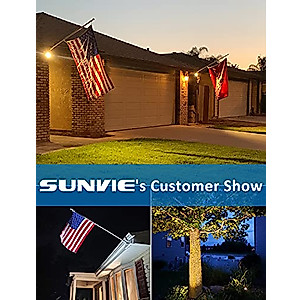 SUNVIE 20W Outdoor LED Spotlight with Photocell Sensor 120V Waterproof Dusk to Dawn Landscape Lighting 3000K Warm White Spot Lights Outdoor for Yard Flag Tree Garden Decor 6 FT Cord with US 3-Plug in
