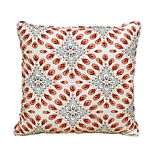 Home Soft Things Bennington Damask Printed Microfiber Quilt King 102" x 90" 5 Piece Bedding Set with Matching Shams Pillows, Coral Blue White Floral Design Reversible Bedspread Coverlet Comforter