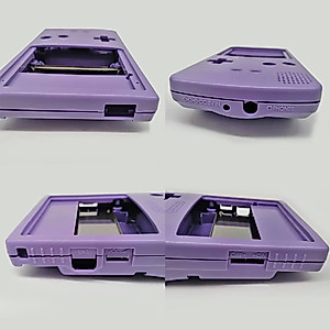 Cowhilan Replacement IPS Full Housing Shell Case + Screwdrivers Compatible with Gameboy Color GBC IPS Highlight Screen Console, Purple