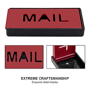 superbobi Mailbox Flag Front Mount Brick Stone Mailbox Stylish Replacement 4" x 2" x 0.5" (Black)