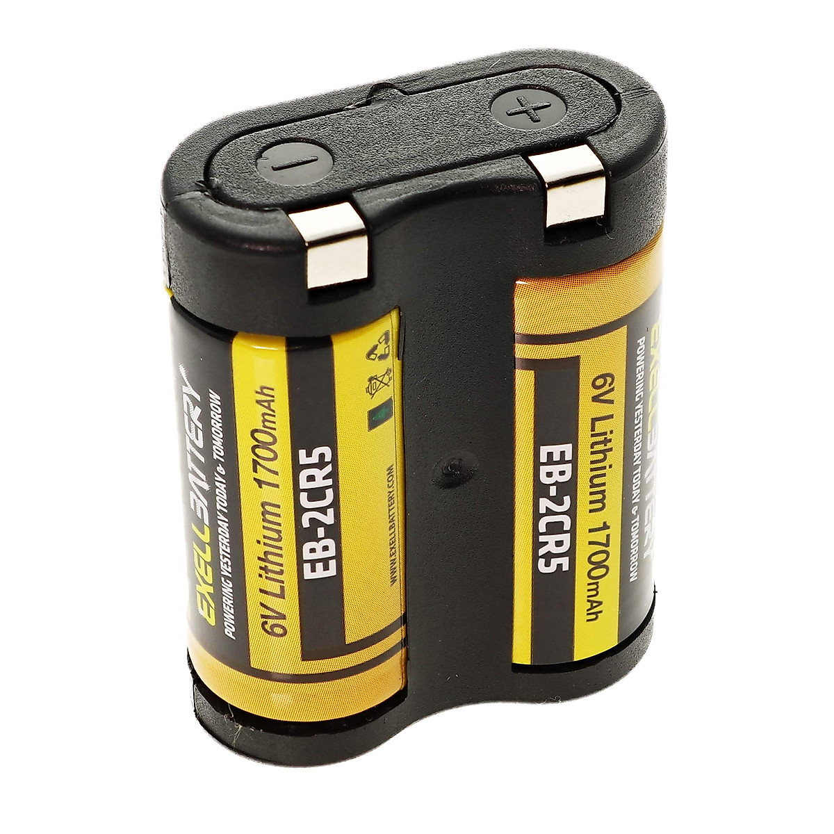 Exell 2CR5 6V 1700mAh (Highest Capacity on The Market) Photo Lithium Battery Replaces Evergreen 2CR5, DL245, EL2CR5, 2CR5M, Replaces Symmons SF-2CR5