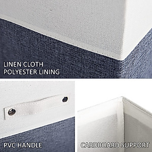 FinishingBo 13x13x13 Cube Storage Bins, Collapsible Fabric Storage Cubes Organizer , Foldable Large Storage Baskets for Nursery, Toys Organizing Closet, Shelf Cabinet（6Pack, White and Grey