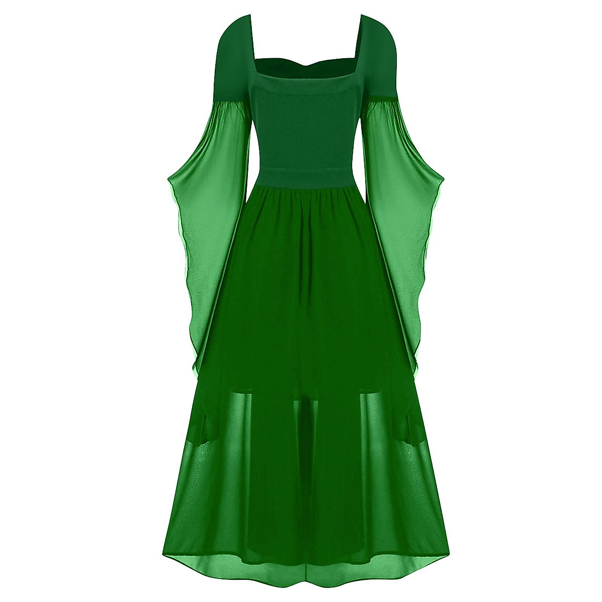 Renaissance Faire Costume Women Chest Braces Plus Size Princess Costume for Women Halloween Dresses Ren Faire Corset Gothic Dresses for Women Elf Costume for Women Renaissance Skirt（3-Green,X-Large）