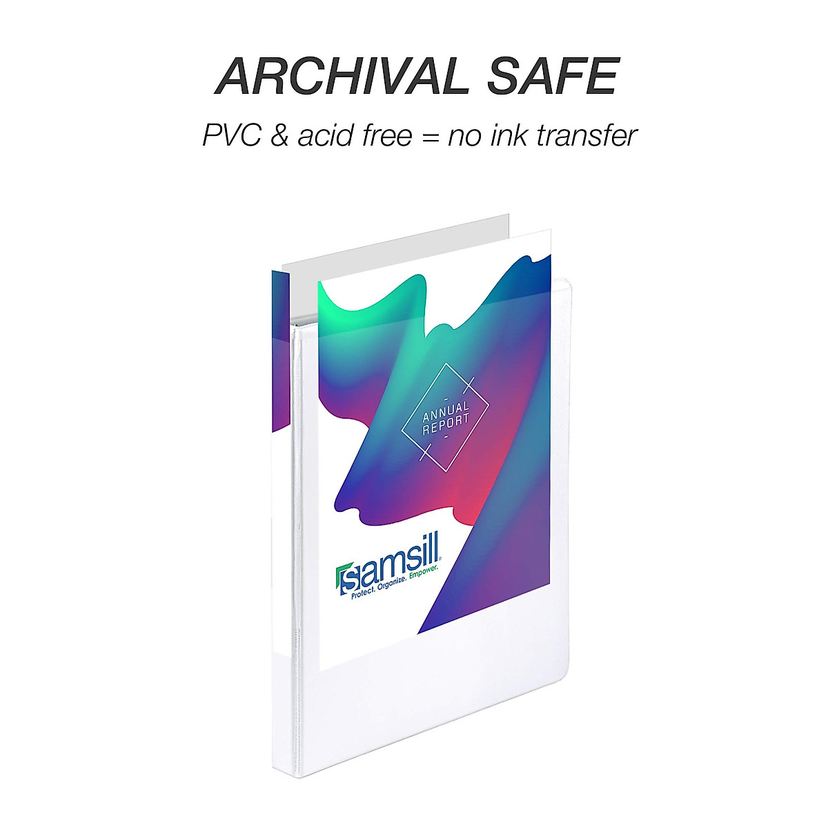 Samsill Durable .5 Inch Binder, Made in The USA, Round Ring Customizable Clear View Binder, White, 8 Pack (S88417)