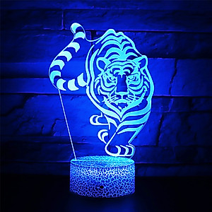 Hguangs Tiger Gifts Tiger Shape Lamp 16 Colors Desk Table Night Light for Kids Party Supplies Birthday Valentine's Day Christmas Lover Friends