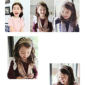 Baby Girl Rhinestone Crown Headbands Toddler Princess Tiara Crown Headband Set Hair Accessories for Birthday Party Shower Photograph