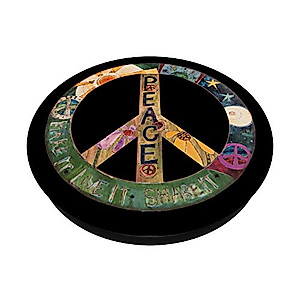 Psychedelic Peace Sign Symbols Tie Dye Groovy Hippie Art p07 PopSockets PopGrip: Swappable Grip for Phones & Tablets