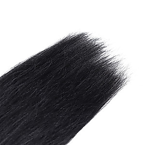 Pre-Stretched Braiding Hair Extensions Black-12 Inch 8 Packs Synthetic Braiding Hair Crochet Braids, Natural Easy Braid Crochet Hair, Hot Water Setting Professional Soft Yaki Straight Texture (#1B)