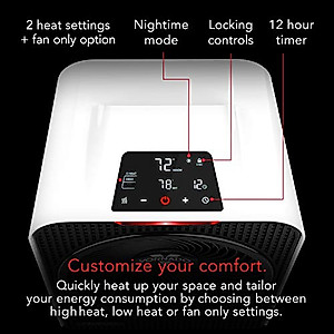 Vornado Velocity 5 Whole Room Space Heater with Auto Climate Control, Timer, and Safety Features, White, Large