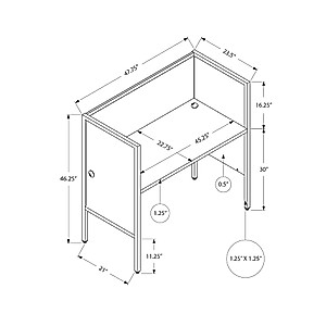 Monarch Specialties I 7734 Office Cubicle, 48" L, Desk, Work, Commercial Grade, Grey Laminate, Black Metal