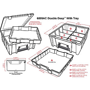 ArtBin 6899AZ Super Satchel Double Deep with Lift-Out Tray Storage Container, Portable Arts & Crafts Organizer with Removable Dividers, Clear