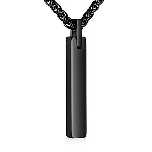 Dletay Urn Necklace for Ashes Stainless Steel Cremation Jewelry for Ashes Memorial Ash Necklace for Men Women Ash Holder Black