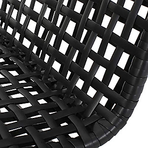 Jacqueline Outdoor Modern Faux Rattan Club Chair (Set of 2), Black
